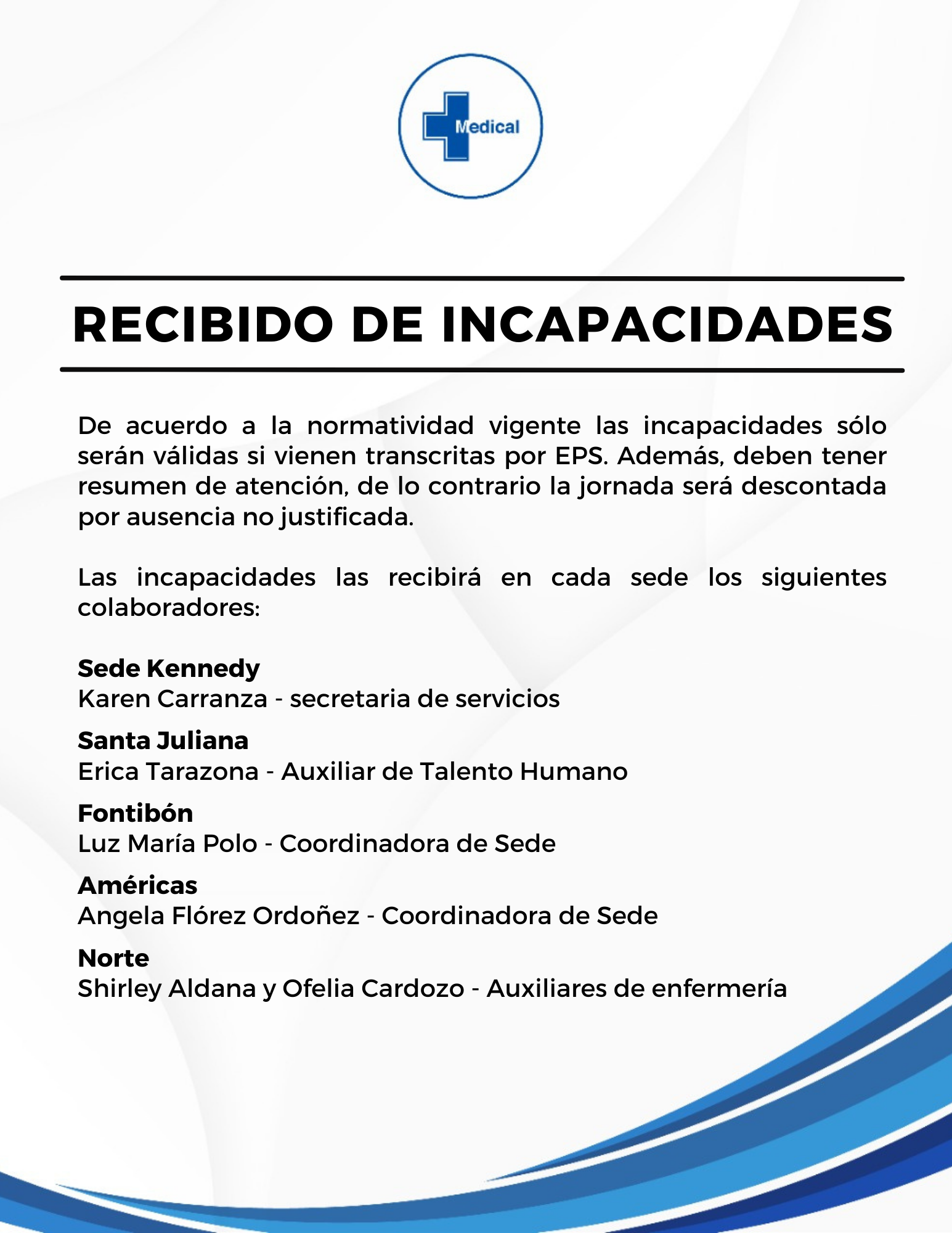 Incapacidades de colaboradores